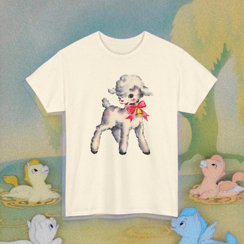Adorable Baby Lamb Vintage Retro Graphic Tshirt - Etsy