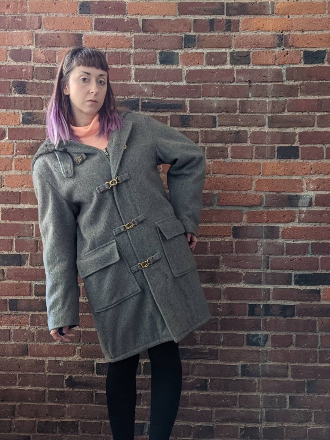 Vintage 1950s Eaton's of Canada the Mountie Coat Grey Wool Duffel Coat ...
