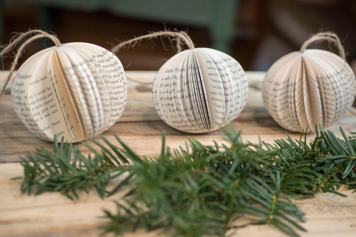 Book Ornament-christmas Ornament-holiday Decor-christmas - Etsy