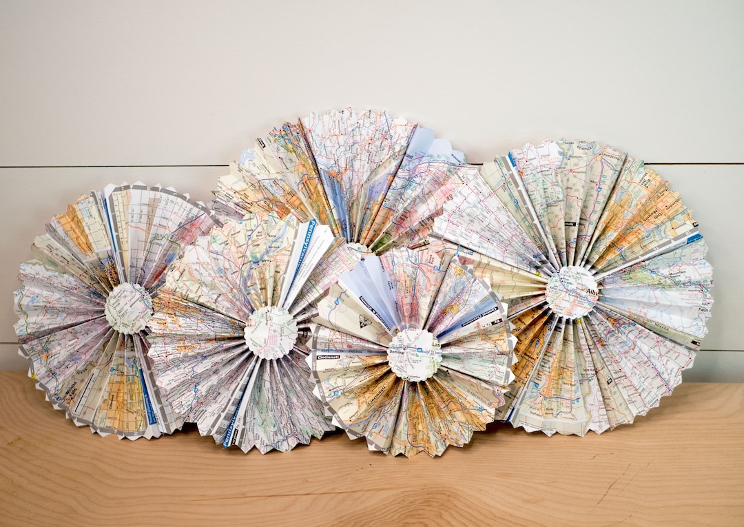 Map Travel Decor Paper Rosettes Adventure Theme Party Decor for Baby ...