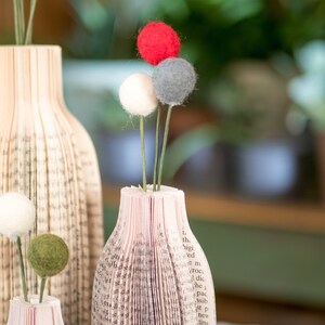 Book Themed Home Decor Felt Ball Flower With Vase Christmas Decor Table ...