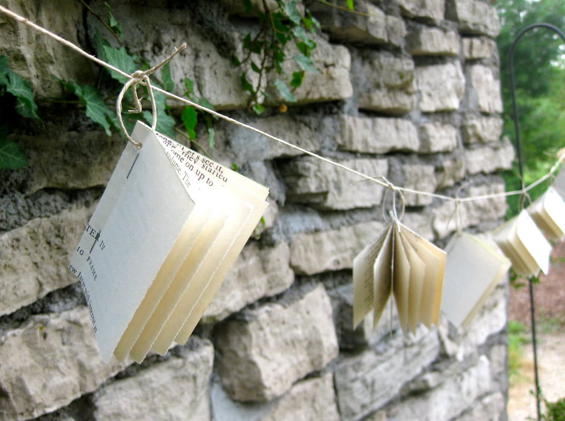 Mini Book Garland-8 Ft-wedding Decor-wedding Garland-home - Etsy