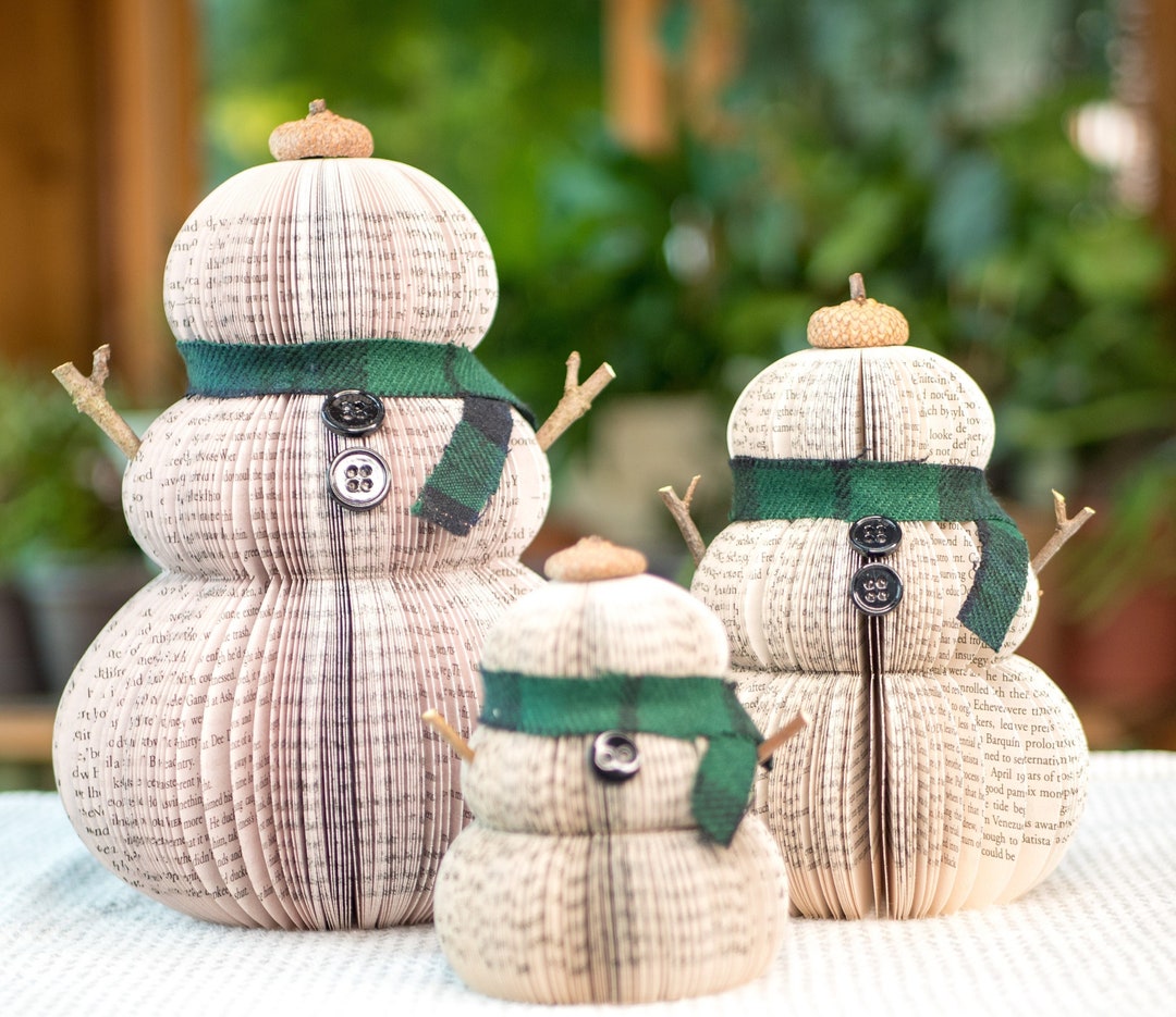 Book Snowman-christmas Decor-holiday Decor-christmas Decoration ...