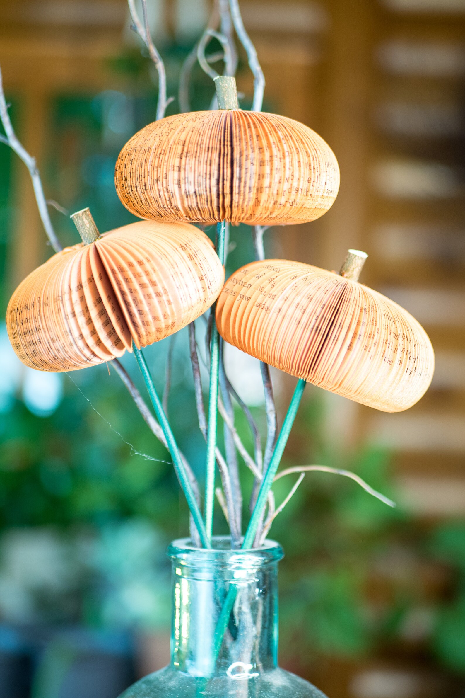 Book Pumpkin Cutie Stems-fall Decor-thanksgiving Table Decor-halloween ...