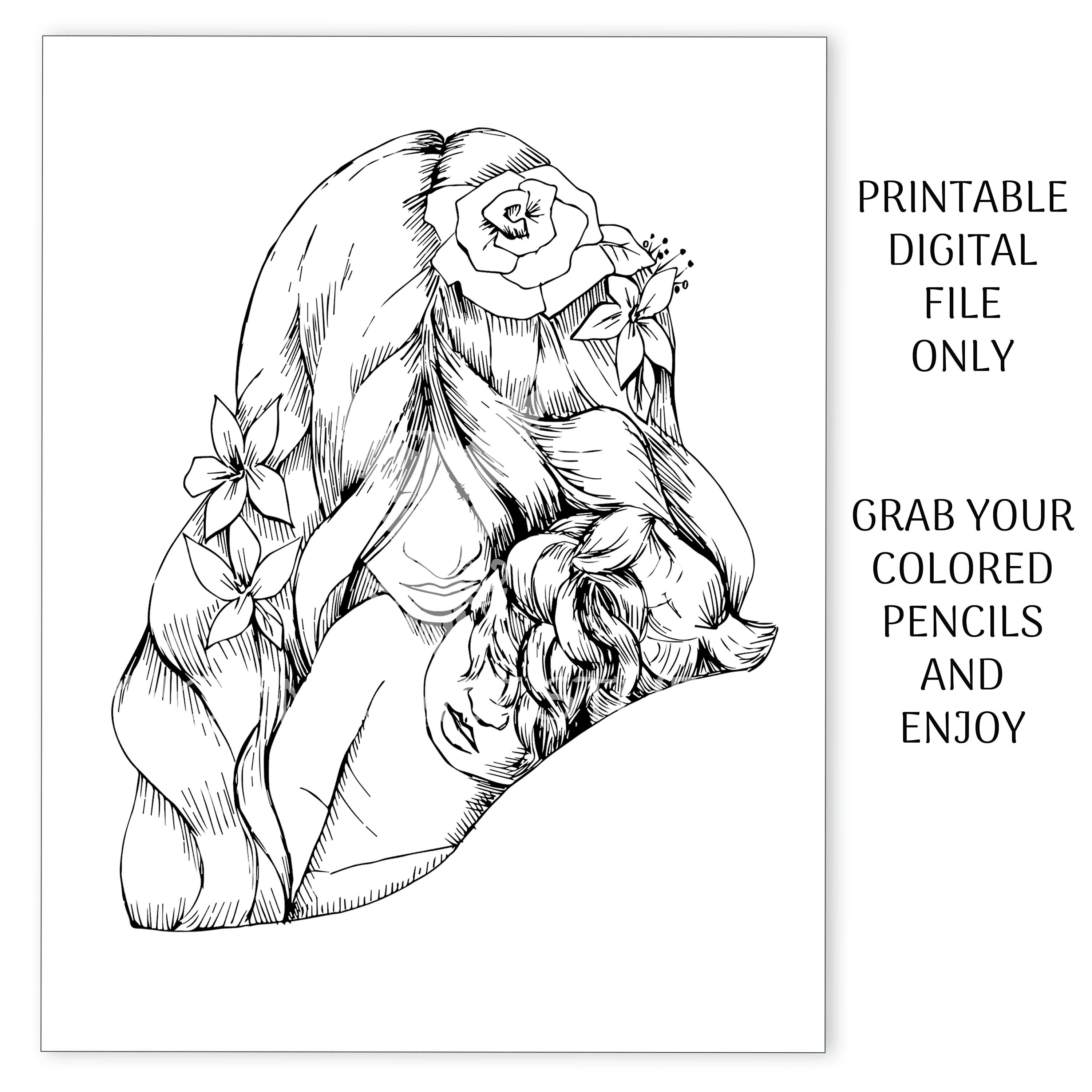 Beautiful Woman Printable Coloring Book Printable Coloring - Etsy