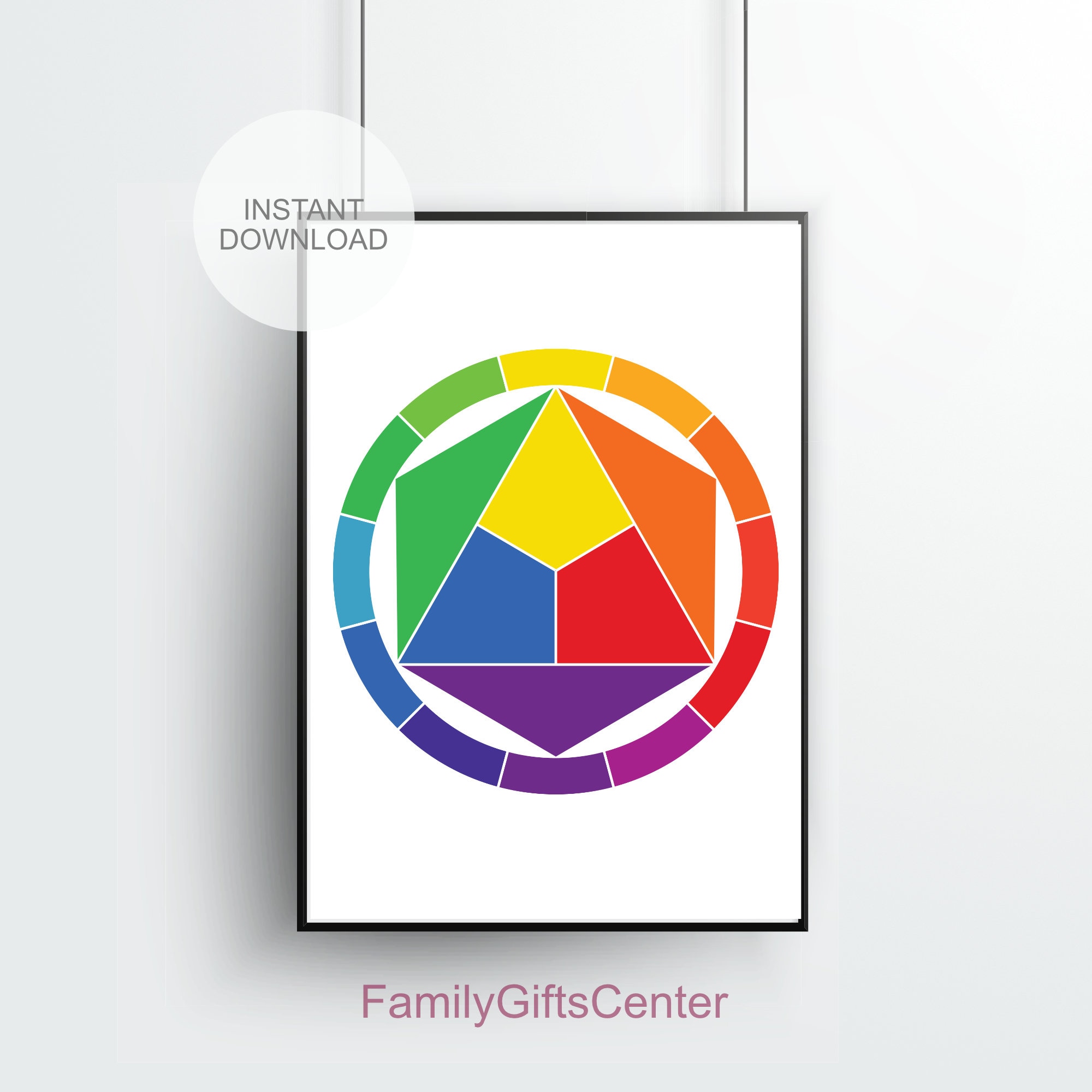 Color Wheel Poster 12 Color Circle Color Chart Printable - Etsy