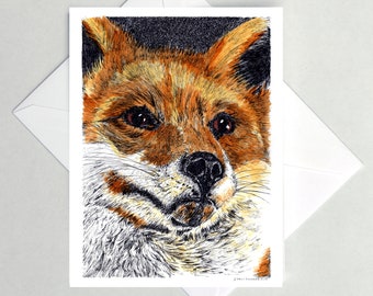 Red Fox Note Cards - Etsy