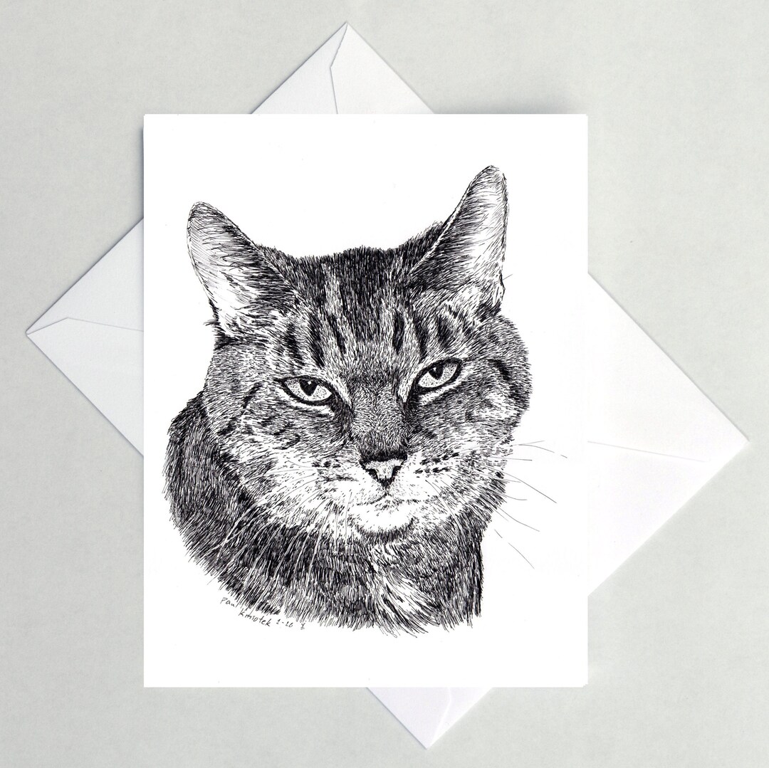 Pet Cat Note Cards - Etsy