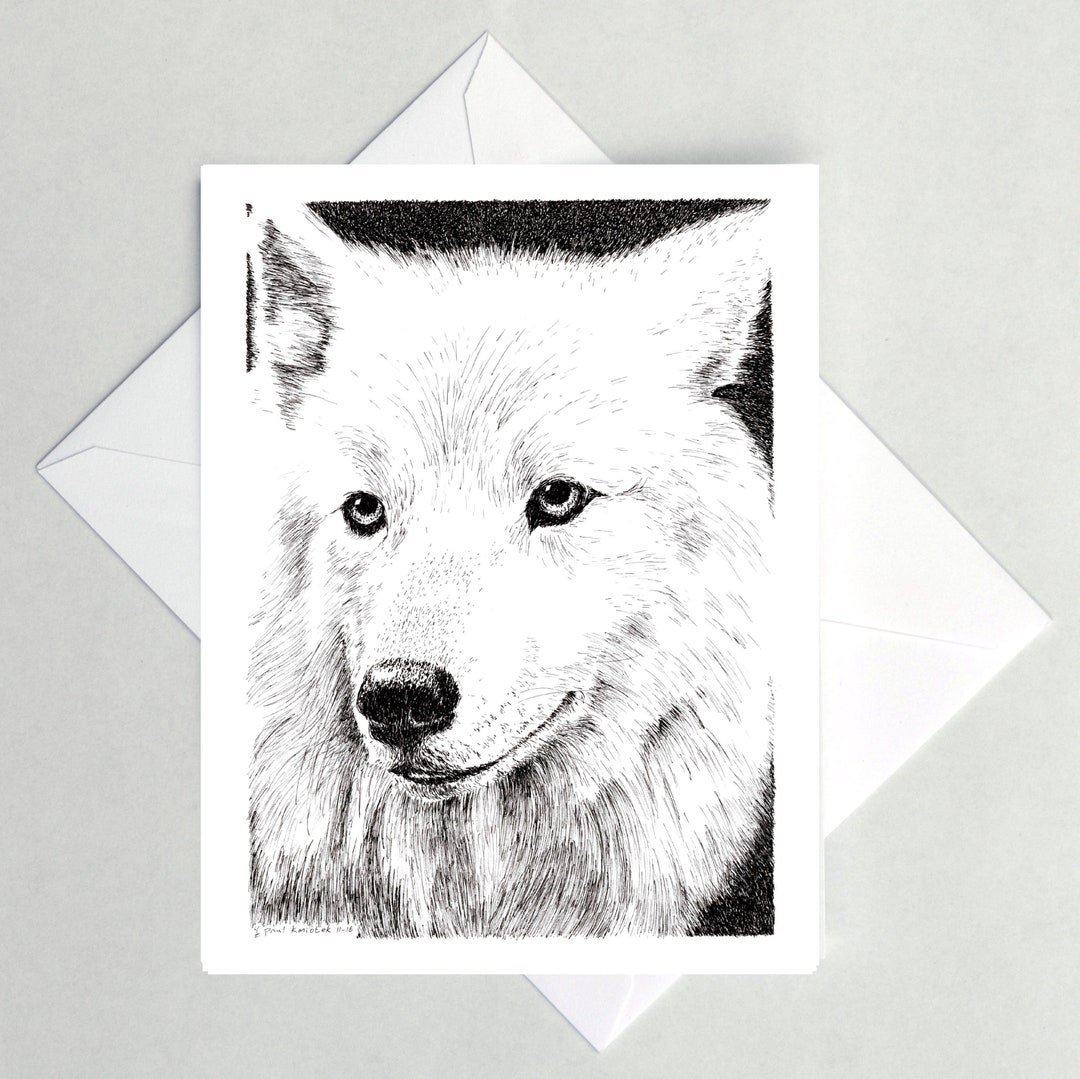 White Wolf Note Cards - Etsy