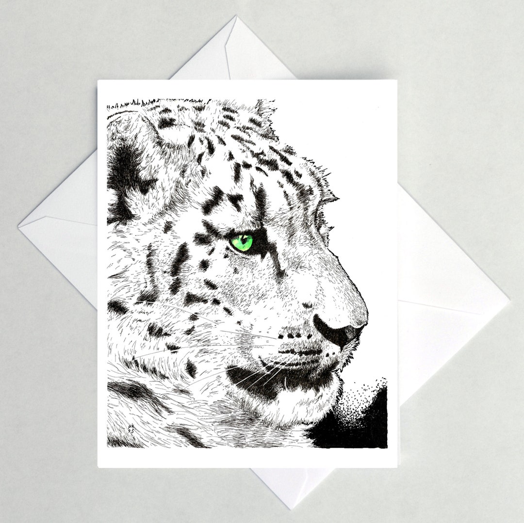 Snow Leopard Note Cards - Etsy