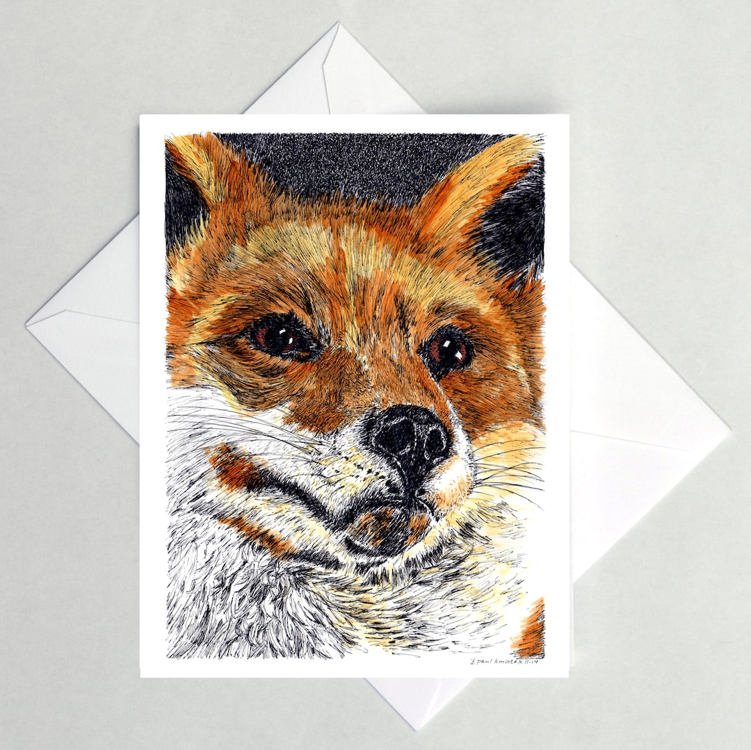 Red Fox Note Cards - Etsy