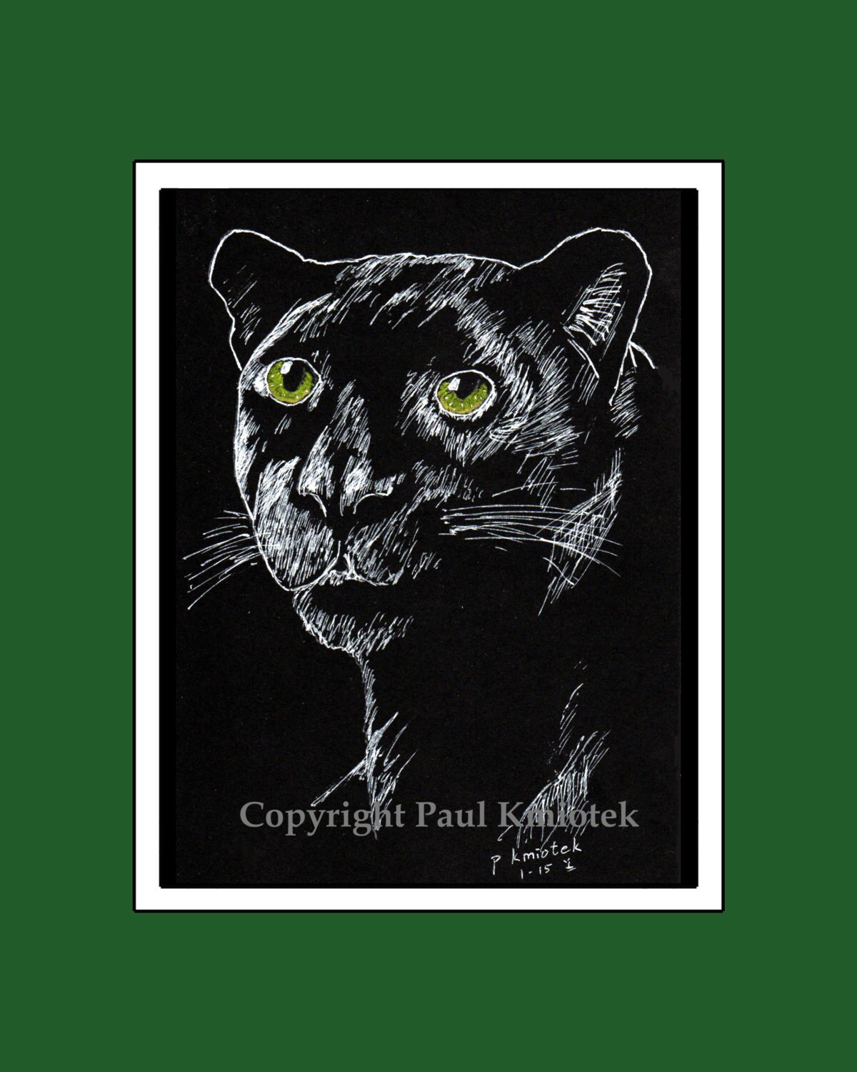 Black Leopard Pen and Ink Print Panther | Etsy