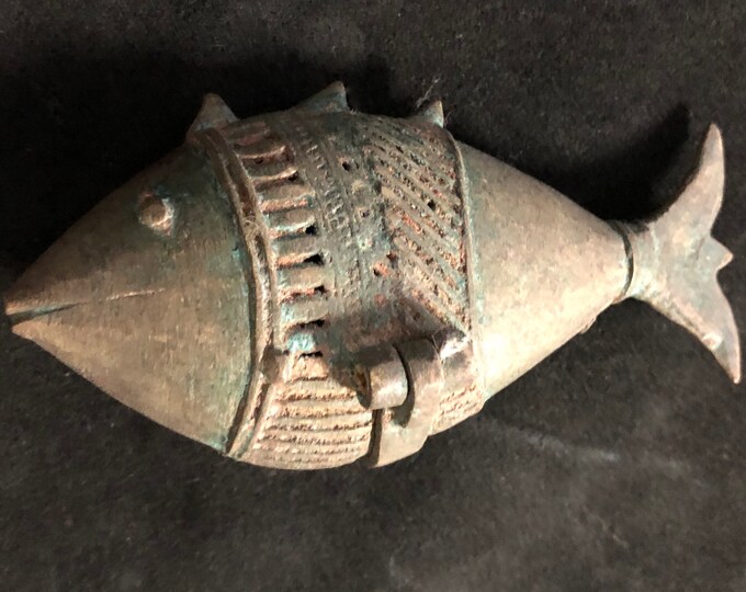 Rare Metal Fish-shaped Box, Snuff Box, Oxidized Metal, Early 1900s ...