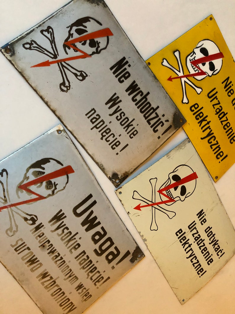 Vintage Industrial Sign no Entry High Voltage - Etsy