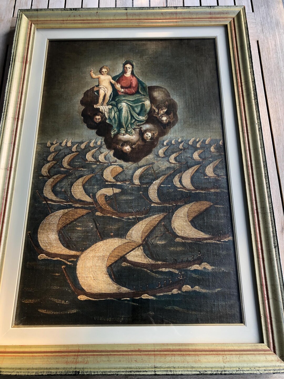 Ex Voto, Maritime Art, Votive Oil Painting on Canvas, Grace Received ...