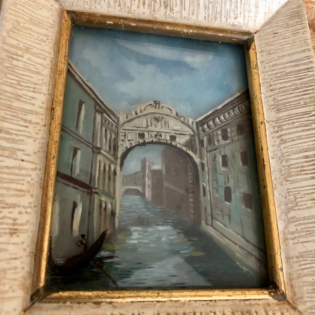 Three-dimensional Miniature, Diorama, Bridge of Sighs in Venice, Oil on ...