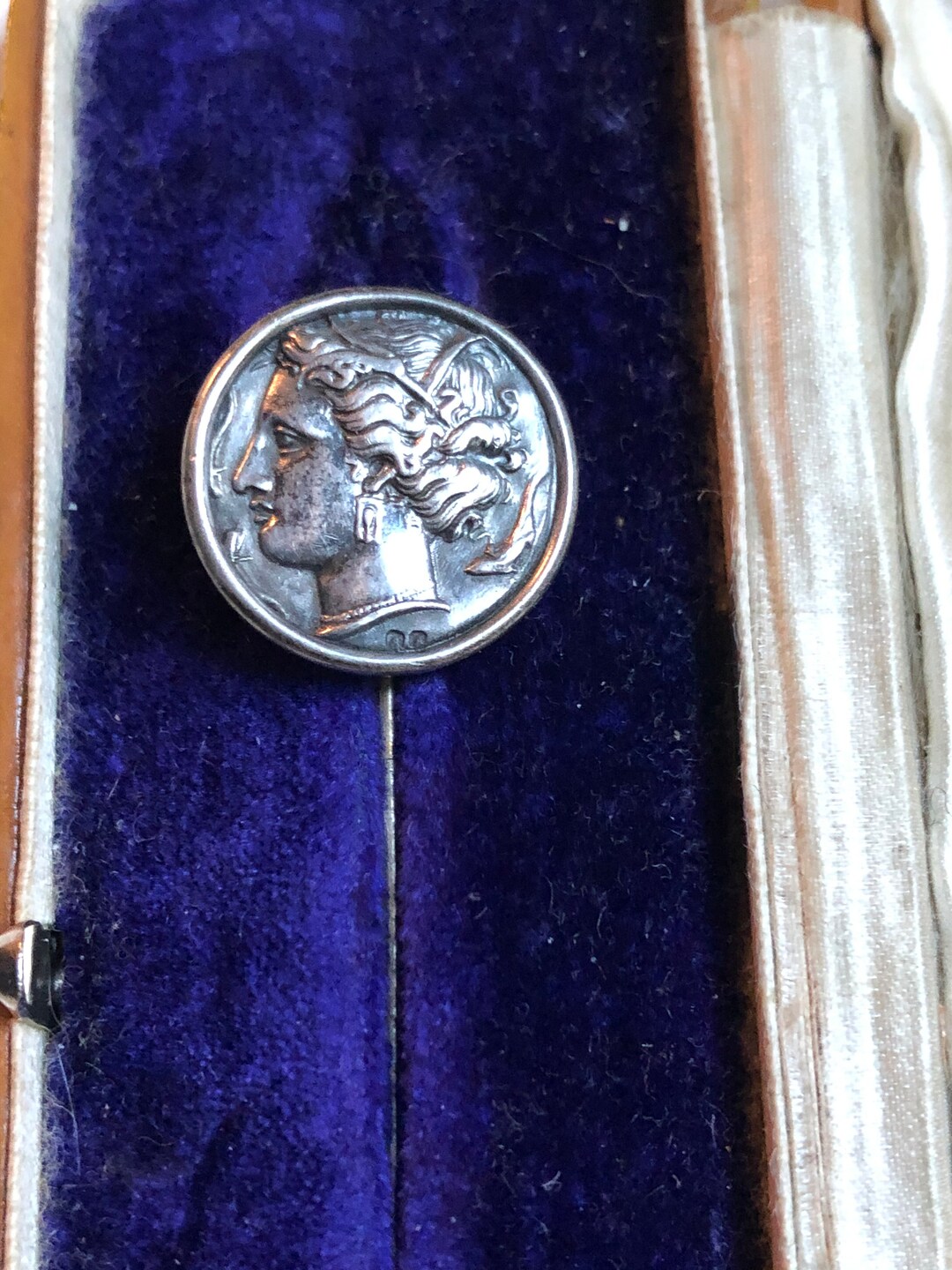 Vintage 800 Silver Lapel Pin With Roman Coin | Unisex Brooch ...