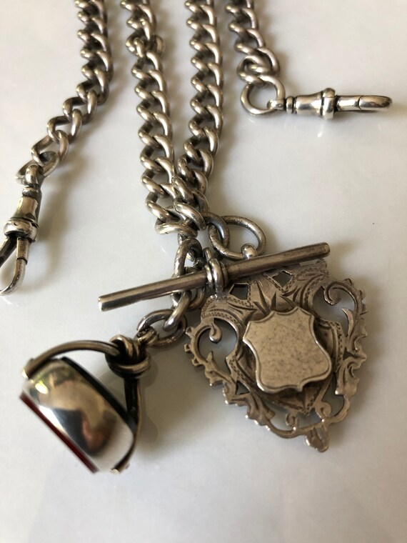 Albert chain, watch fob chain necklace, with antique … - Gem