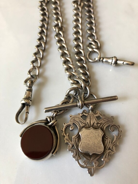 Albert chain, watch fob chain necklace, with antique … - Gem
