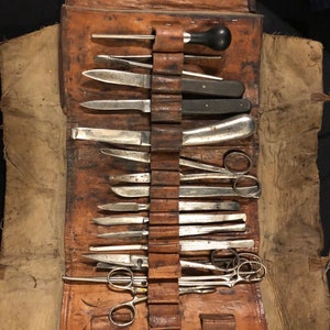 Antique Leather Case With Medical Surgical Instrument Tool Set - Etsy