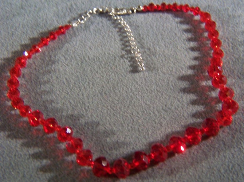 Vintage Bold Ruby Red Glass Bead 21" Long Necklace **RL - Etsy