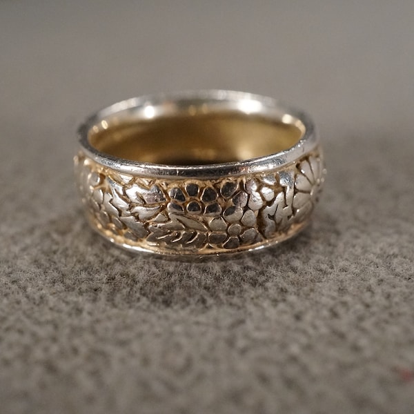 Etched Silver Ring - Etsy