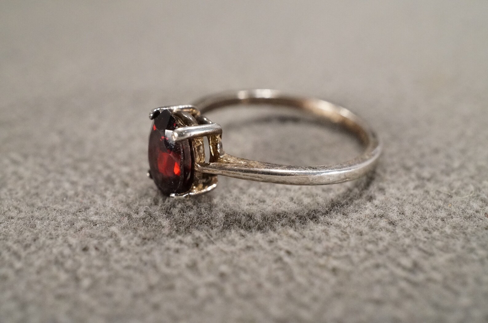 Vintage Wedding Band Stacker Design Ring Sterling Silver Oval Prong Set ...