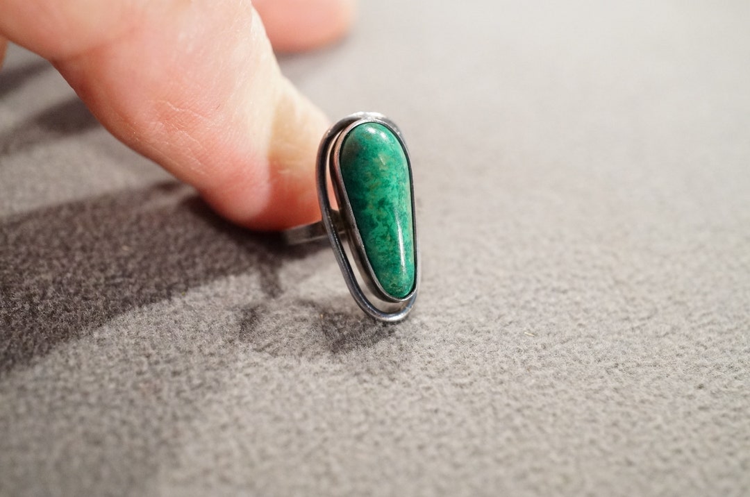 Vintage Wedding Band Stacker Design Ring Sterling Silver Bezel Set ...