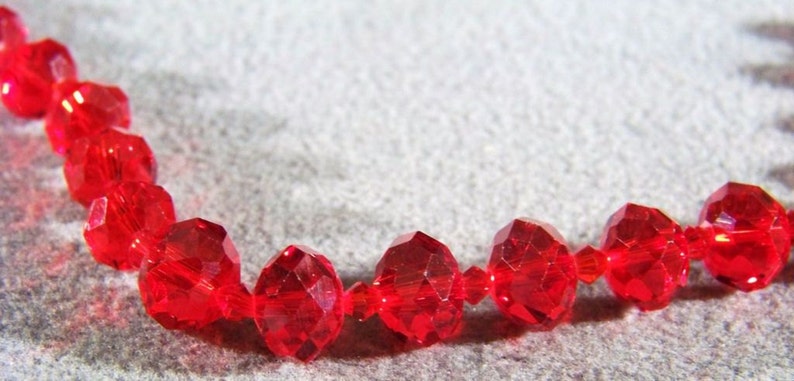 Vintage Bold Ruby Red Glass Bead 21" Long Necklace **RL - Etsy