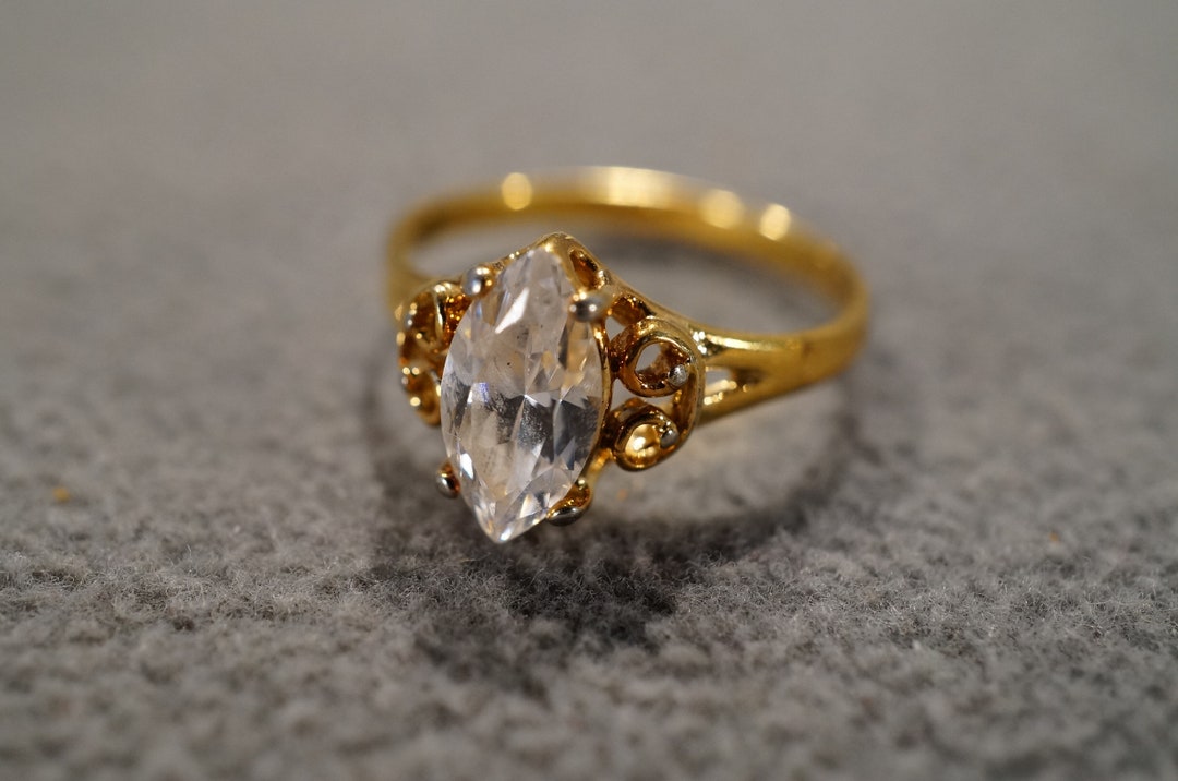 Vintage Antique Gold Tone Statement Ring Stamped SETA With a Large ...