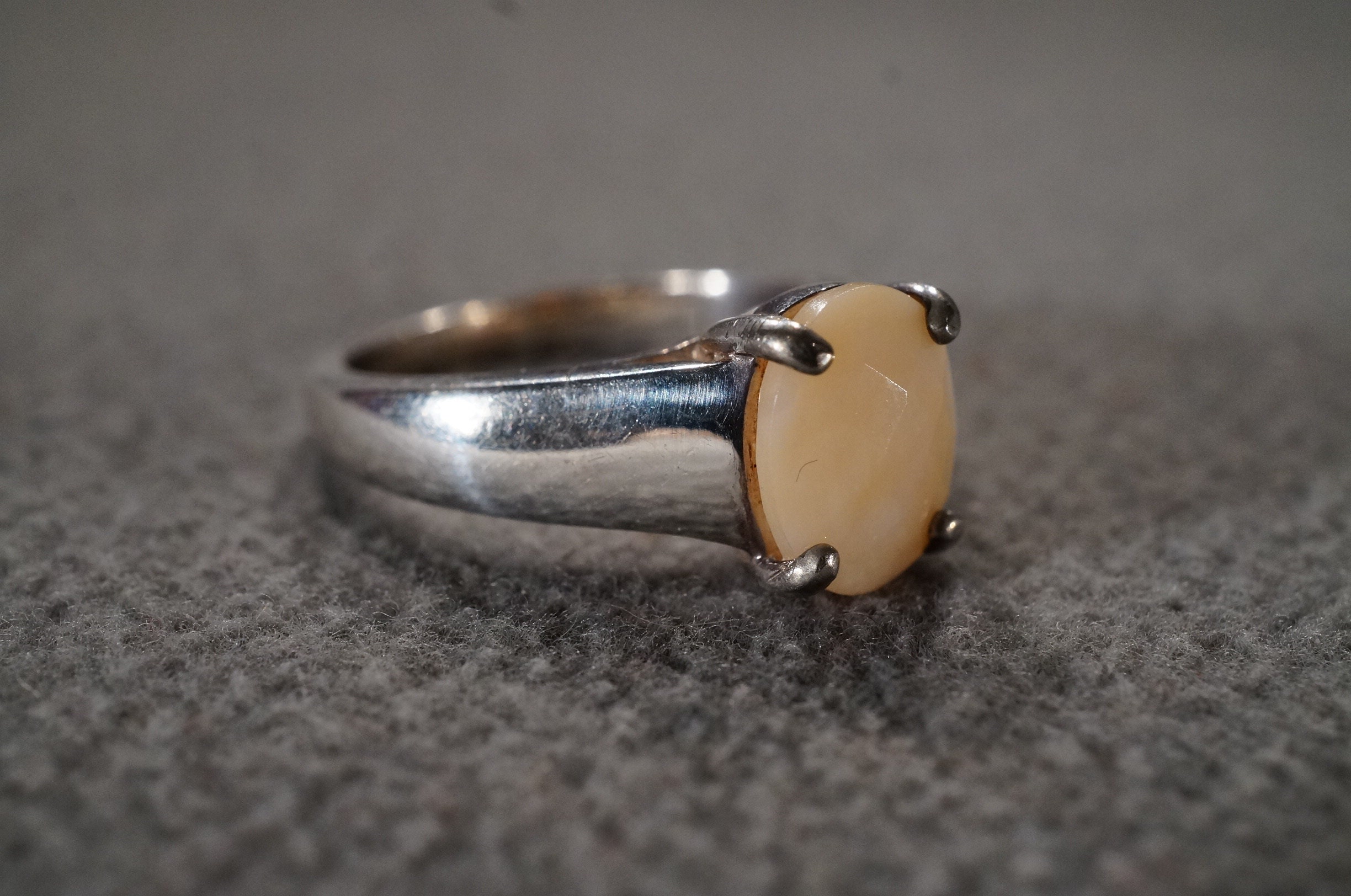 Vintage Sterling Silver Statement Ring With Large Faceted | Etsy