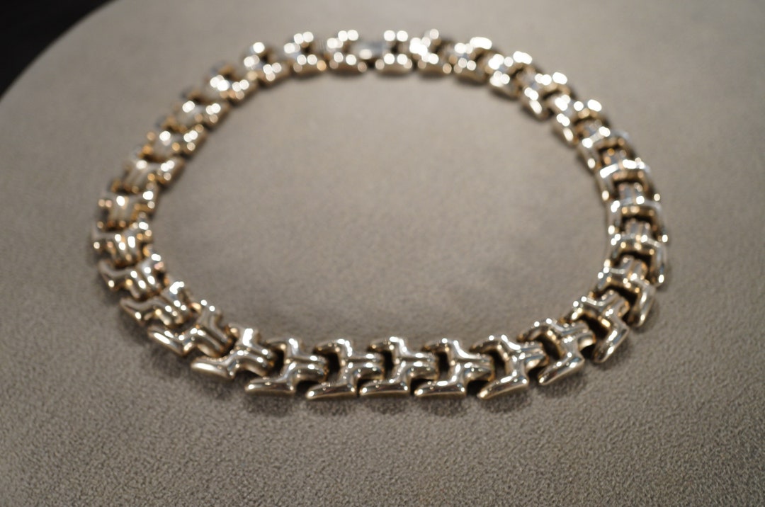 Antique Vintage Silver Tone Multi Link Style Necklace Chain Classic Art ...