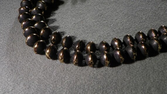 Vintage Multi Round Jet Black Yellow Gold tone Lucite… - Gem