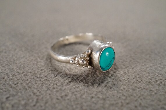 Vintage Wedding Band Stacker Design Ring Sterling Sil… - Gem