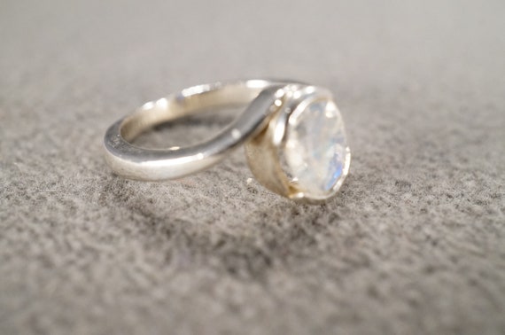 Vintage Wedding Band Stacker Design Ring Sterling Sil… - Gem