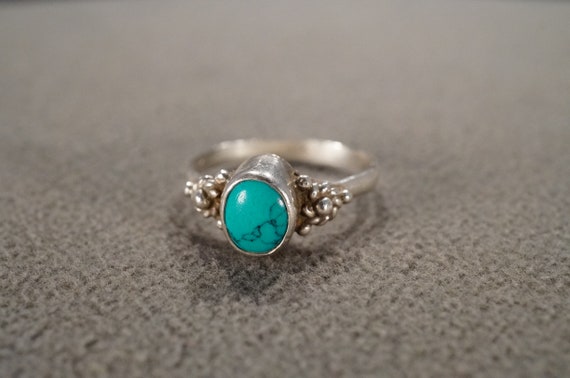 Vintage Wedding Band Stacker Design Ring Sterling Sil… - Gem