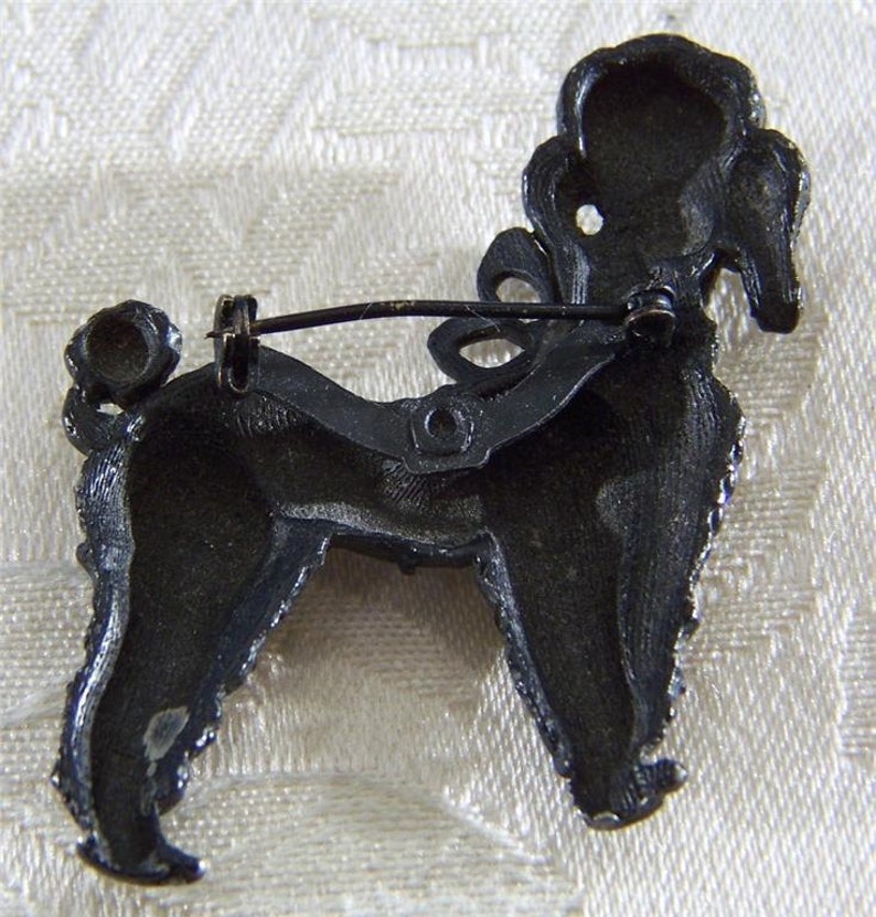 Vintage Bold Enamel Rhinestone Poodle Dog Pin Brooch Jewelry **RL - Etsy