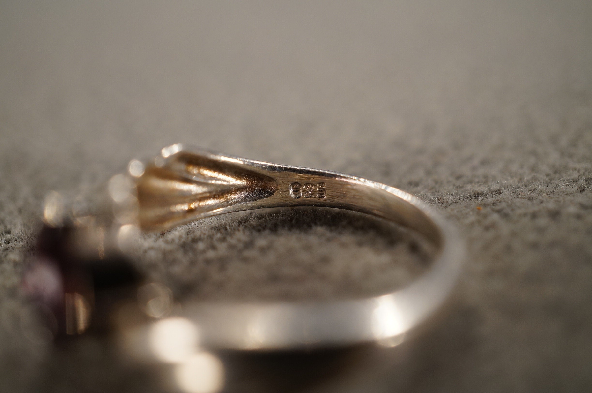 Vintage Wedding Band Stacker Design Ring Sterling Silver Round Prong ...