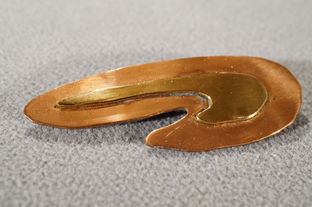 Vintage Art Deco Style Retro Copper Brass Pin Brooch Jewelry K - Etsy