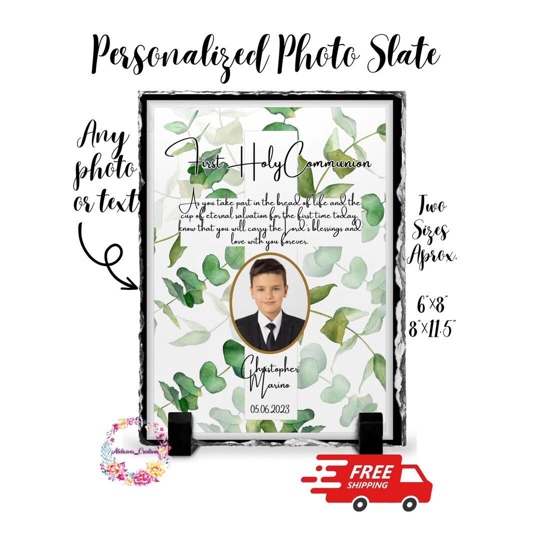 Personalized First Holy Communion Photo Slate | Proud Parents | Child ...