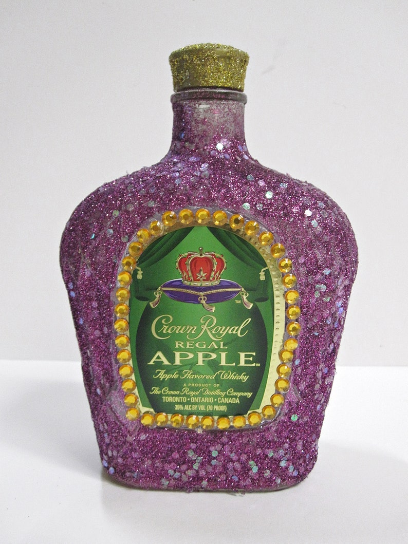Empty Pink Bedazzled Bottle of Crown Royal Apple Whisky 750 Ml ...