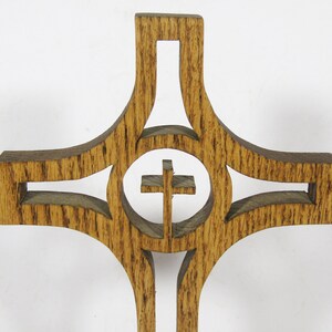 Wooden Standing Tabletop Celtic Cross Handcrafted Religious Oak Wood ...