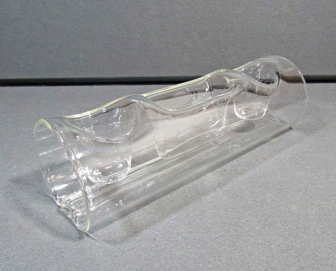 Clear Glass Desk Organizer – Vintage Mcm-style Planter & Modern Phone ...