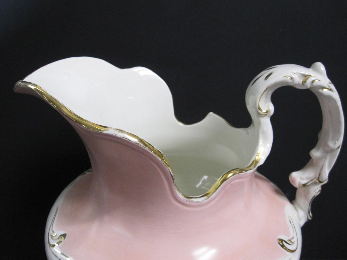 Antique East Palestine Pottery E.P.P. Co. Pink with Gold Trim | Etsy