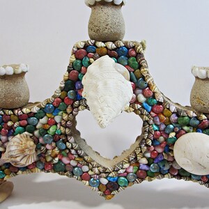 Handmade Seashell 5 Taper Candle Holder Candelabra Bridge & Heart ...