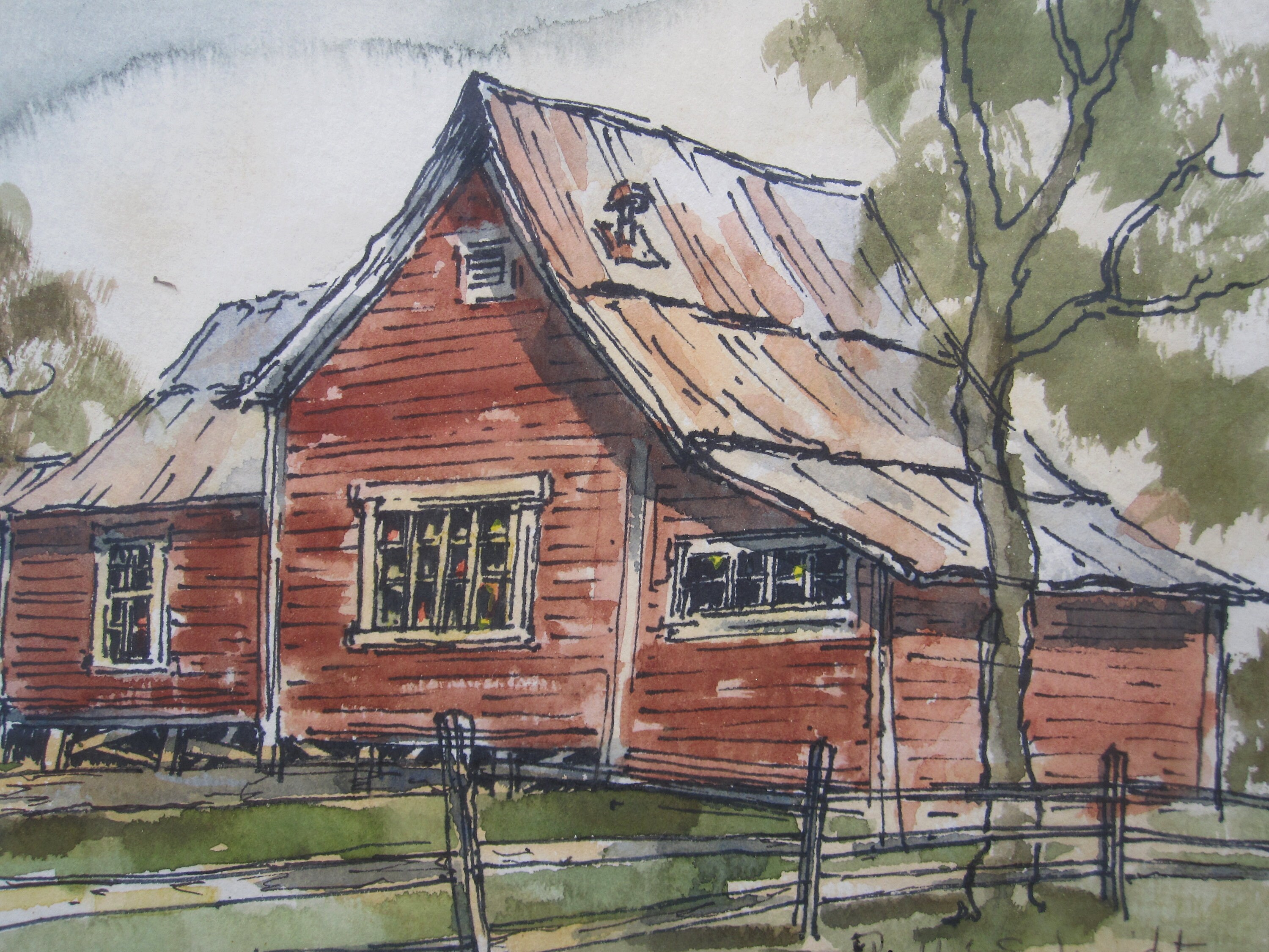 Landscape Old House Original Watercolor Painting by Phyllis Schmidt ...