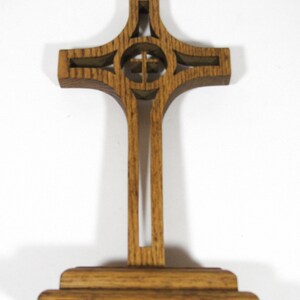Wooden Standing Tabletop Celtic Cross Handcrafted Religious Oak Wood ...