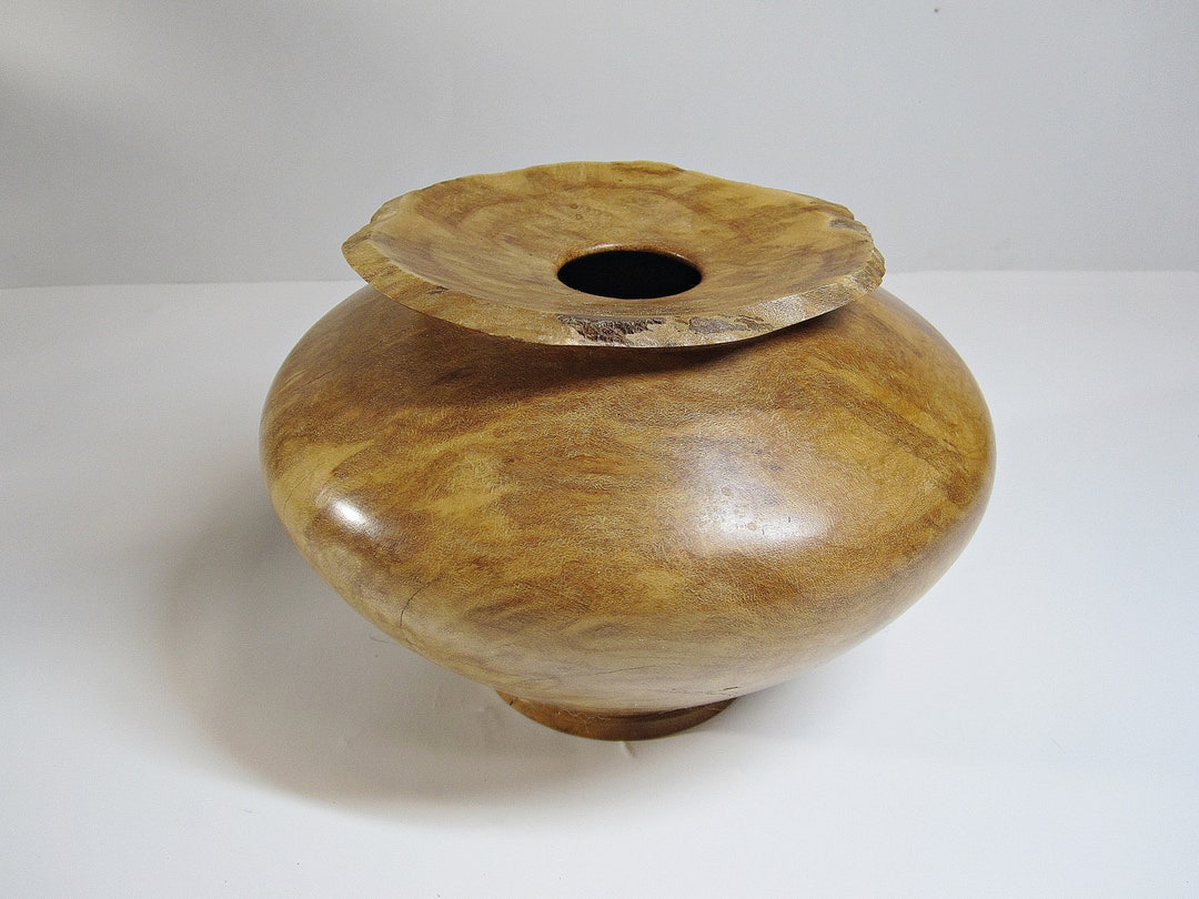 T. Clark Hand Turned Maple Burl Wood Vase Vessel Signed Dated 1989 - Etsy