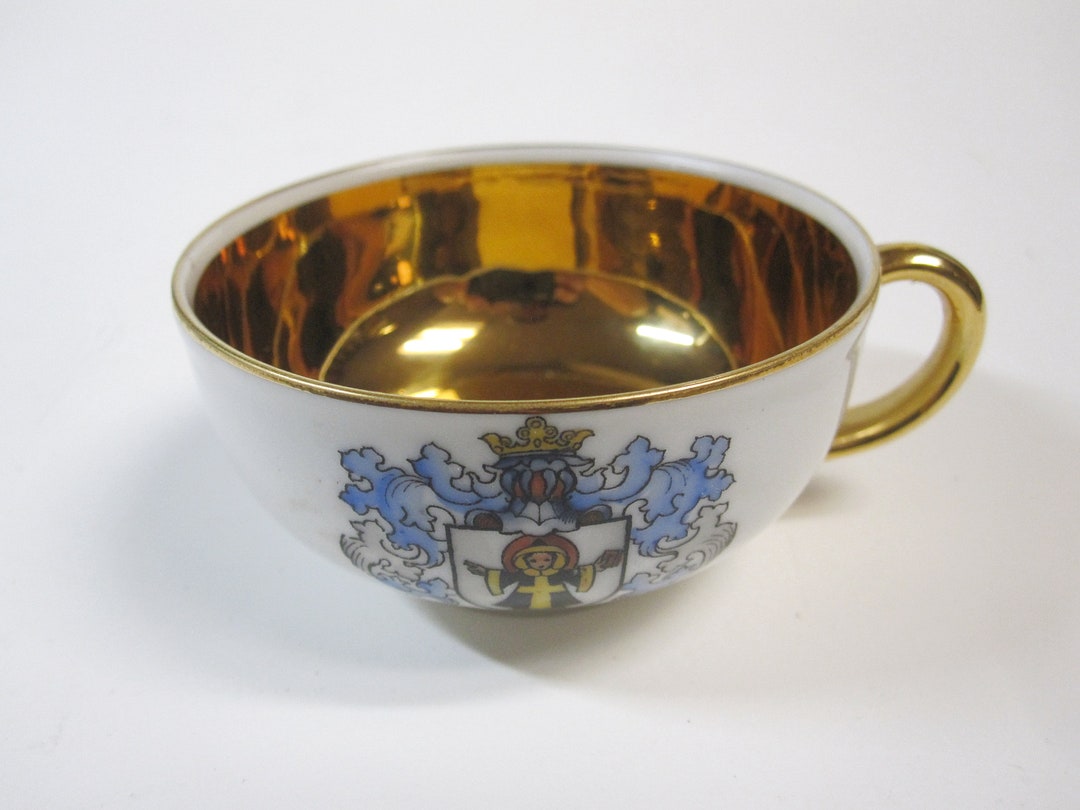 Munchen Munich Crest Coat of Arms 24K Gold Plate Cup Demitasse Bavaria ...
