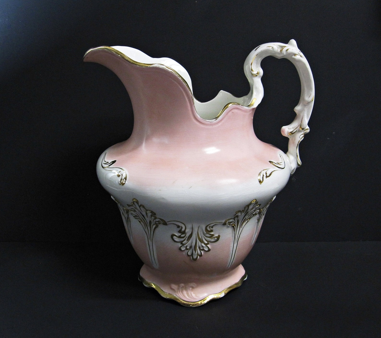 Antique East Palestine Pottery E.P.P. Co. Pink with Gold Trim | Etsy